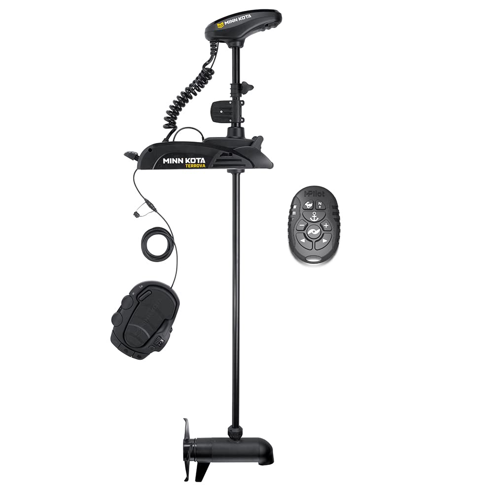 Minn Kota 1358807 Terrova Freshwater Electric-Steer Bow-Mount Trolling Motor with Universal Sonar 2 & i-Pilot GPS (Foot Pedal and Micro Remote Included, NO Heading Sensor), 55 lbs Thrust, 45" Shaft