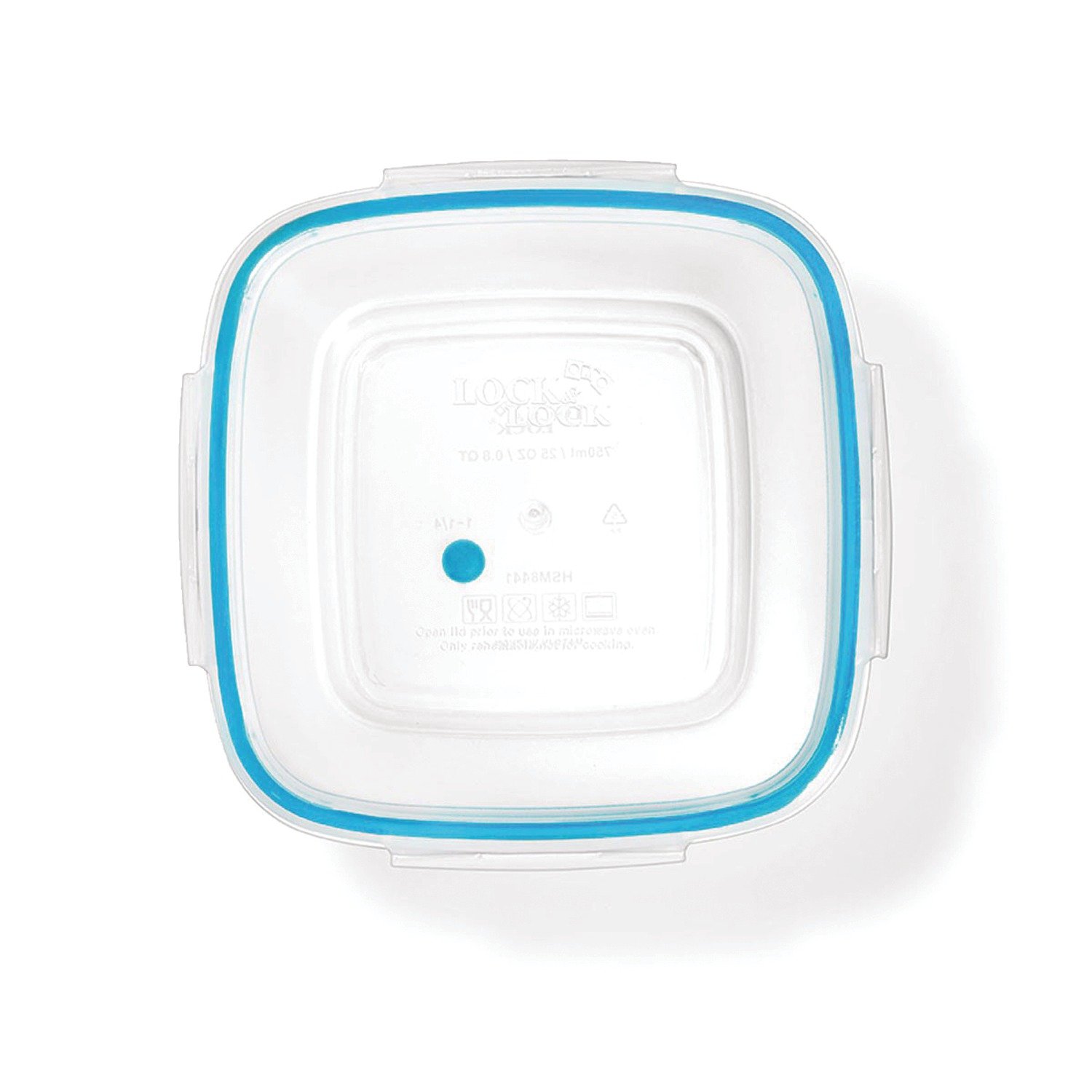 Lock&Lock Easy Match by Starfrit 095125-006-0000 32 oz Square Container, Clear/Blue