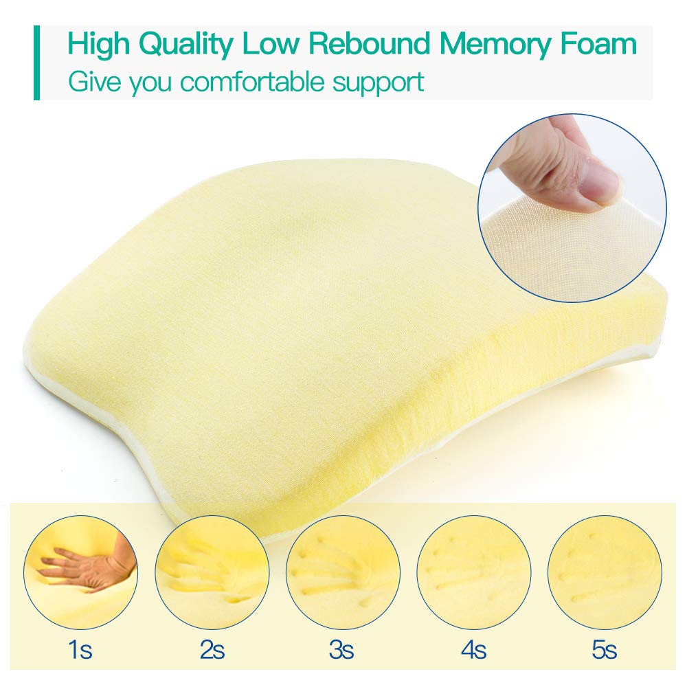 Mkicesky Lumbar Support Back Pillow for Office Chair / Car, Memory Foam Back Support Cushion with Full Posture Corrector - Relief Lower Back Pain (Black)