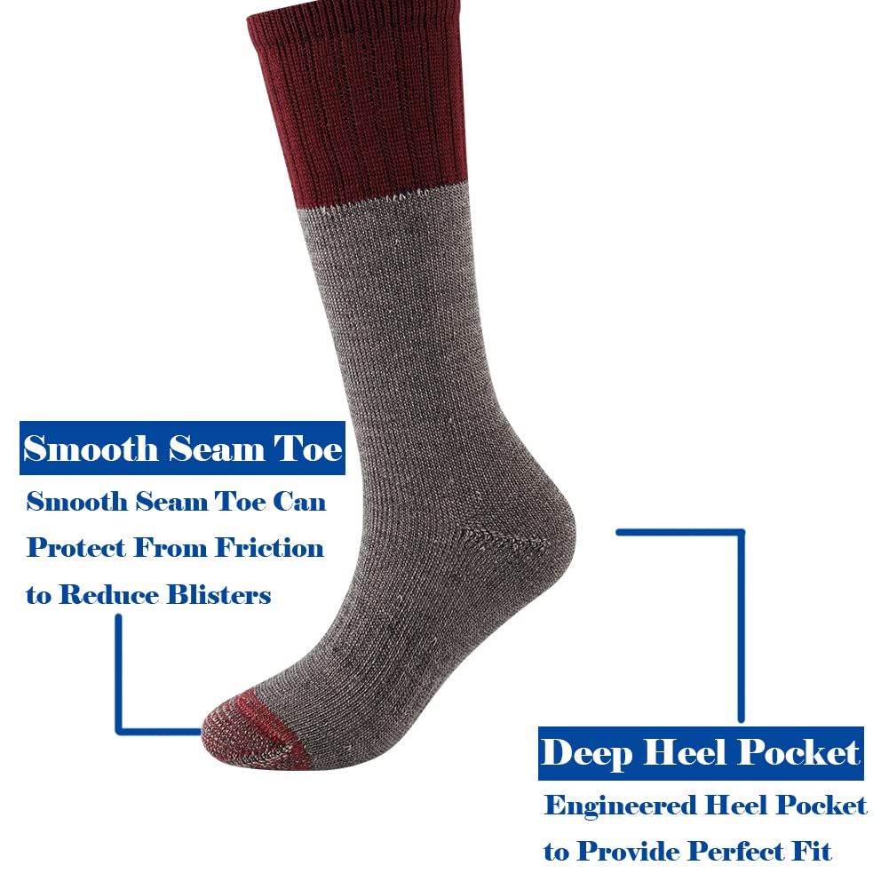 NEVSNEV Women's Thermal Socks 78% Merino Wool Warm Socks Outdoor Hiking Trail MID-CALF Sock (US 9-11)(4Pairs)
