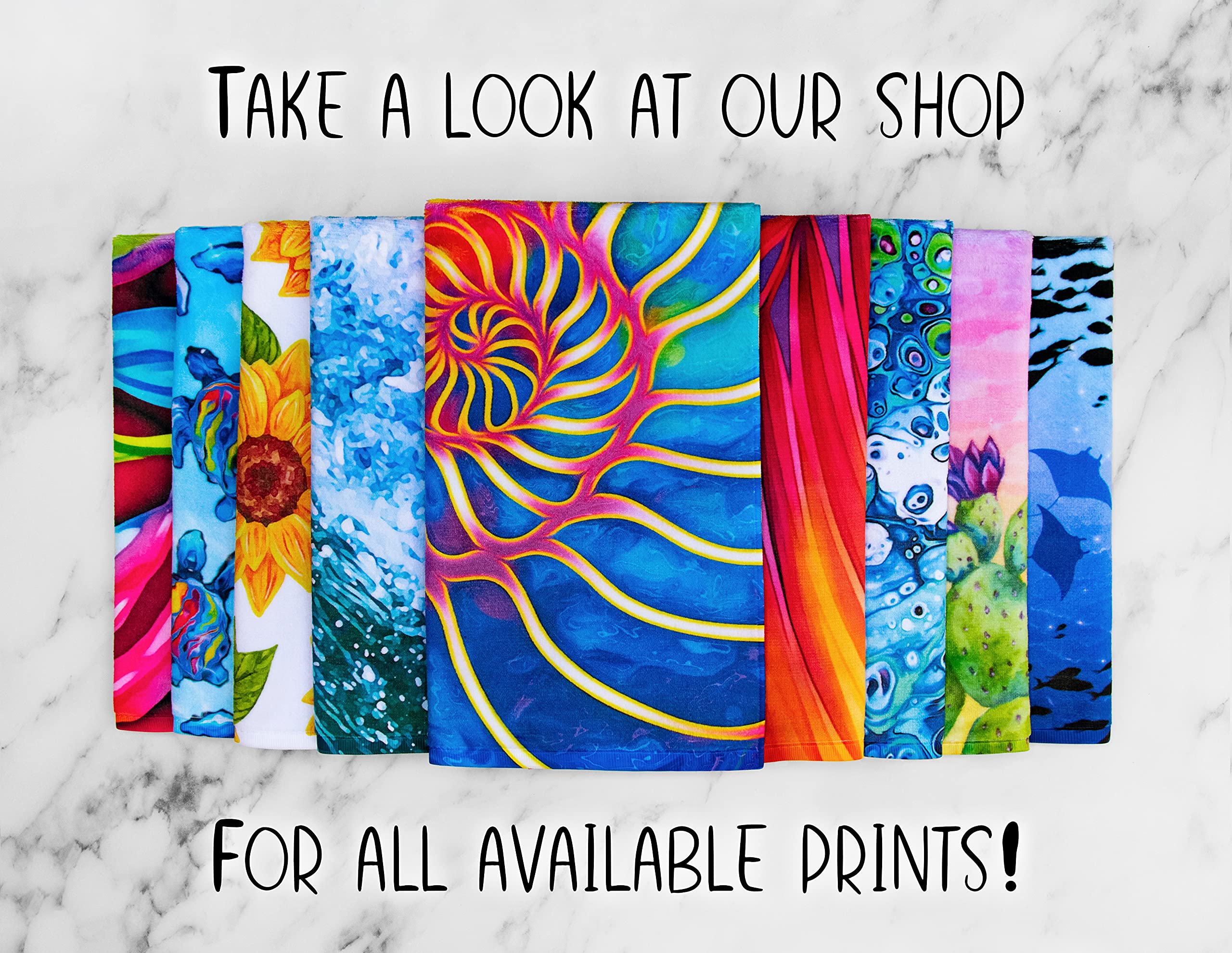 Ocean Horizon Hand Towel - Ocean View Kitchen Towel - Bathroom Hand Towel - Cotton Terry Cloth - 15"x25"