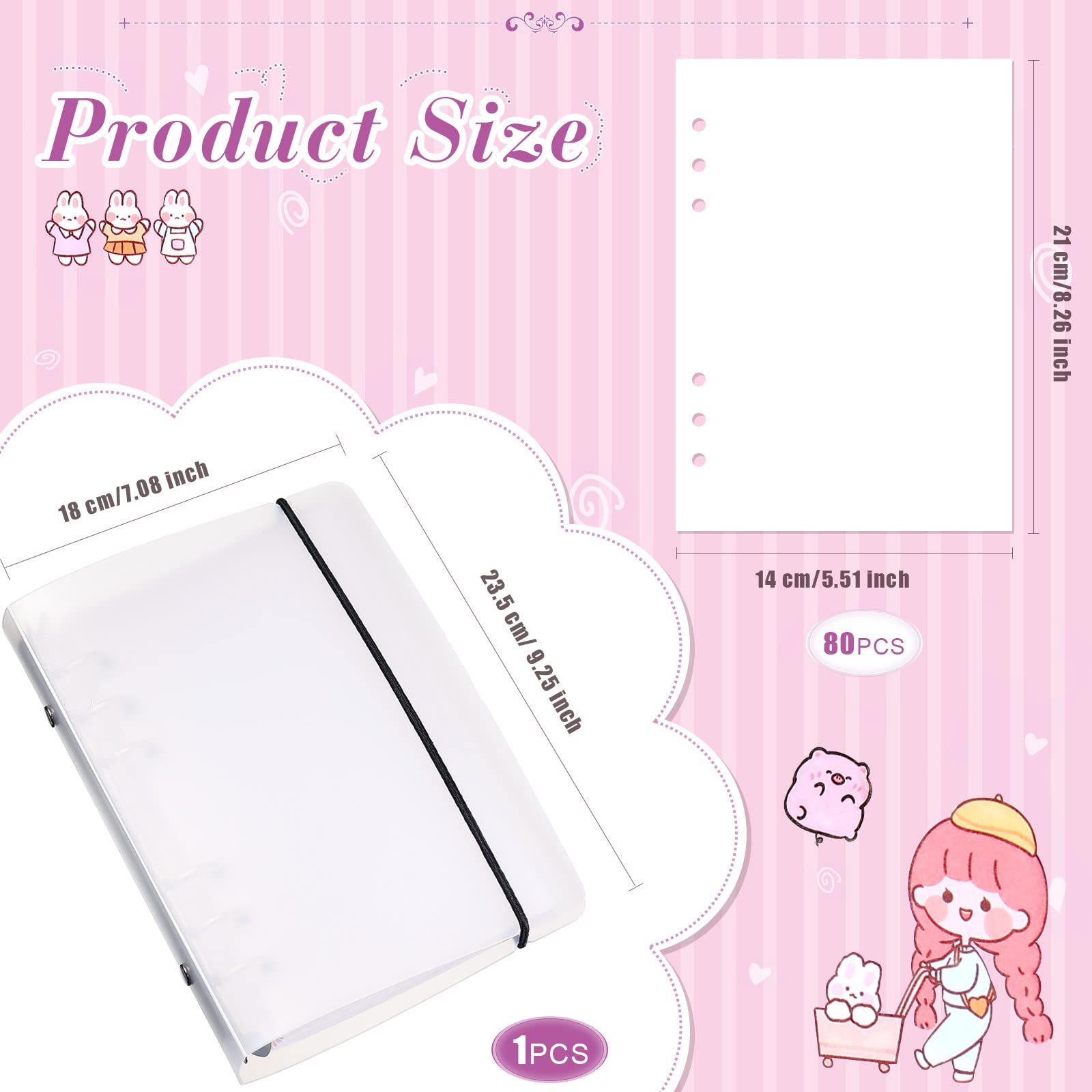 Spakon Sticker Collecting Album Sheets Reusable Sticker Book Sticker Collection Accessories for Collecting Back to School Gifts, A6/A5(A5, 1 Piece)