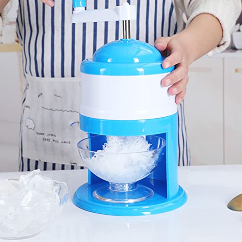 Portable Ice Crusher and Shaved Ice Machine, Manual Hand Crank Operated Fruit Smoothie Machine Mini Household Ice Shaver Small Ice Crusher Premium (A)