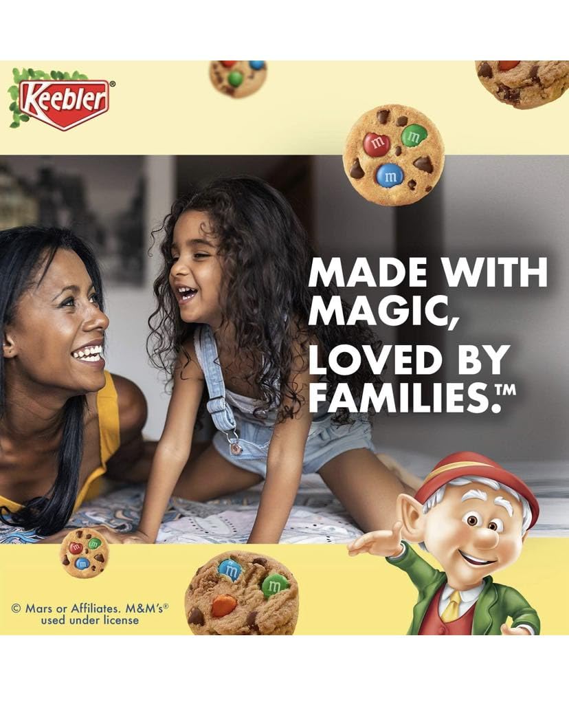Keebler On-the-Go Rainbow Chips Deluxe Cookies | Individually Wrapped, Mini Chocolate Chip Keebler Cookies with Real M&M's | Rainbow Mini Cookies, Travel Snacks | 30 packs, 48 oz Box