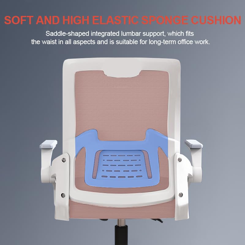 XUEGW Ergonomic Computer Desk Chair, Office Chair with Flip-up Armrests Mesh Chair for Home and Office