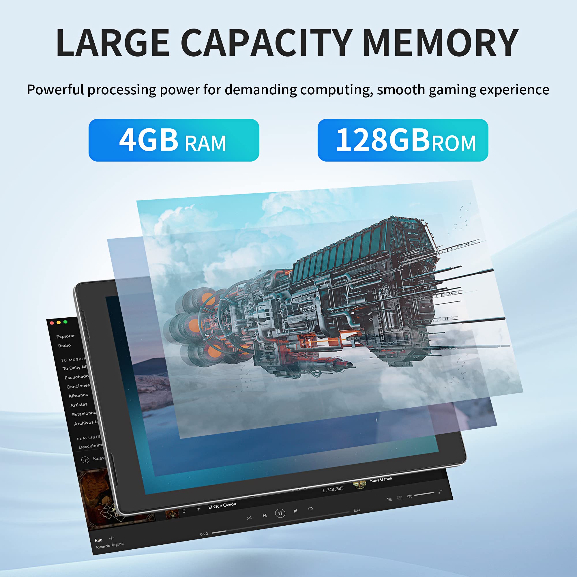 Meet-GT 【Win 10/MS Office 2019】 Jumper PC Win Tablet,10.1 inch Touchscreen Laptop 2 in 1 Tablet, 4G+128GB,Official Win 10 OS, Quad Core with Detachable Keyboard (Plus Keyboard) (4G+128G)