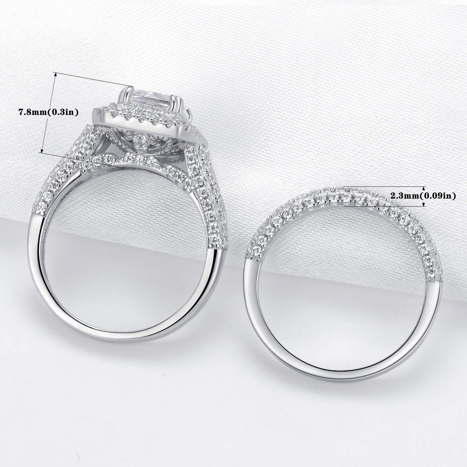 Mutian 1.75Ct Wedding Ring Engagement Ring Set, 14K Gold Plated 925 Sterling Silver Cubic Zirconia Infinite Anniversary Ring, Promise Rings for Her, Size 6-9