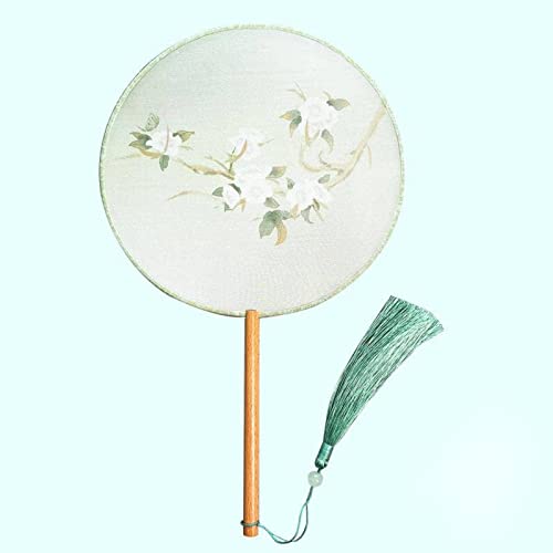 SAXTZDS Ancient Fan Fan Translucent Long Handle Group Fan Han Costume Costume Dance Fan Super Fairy Chinese Style Gift Special-Shaped Fan