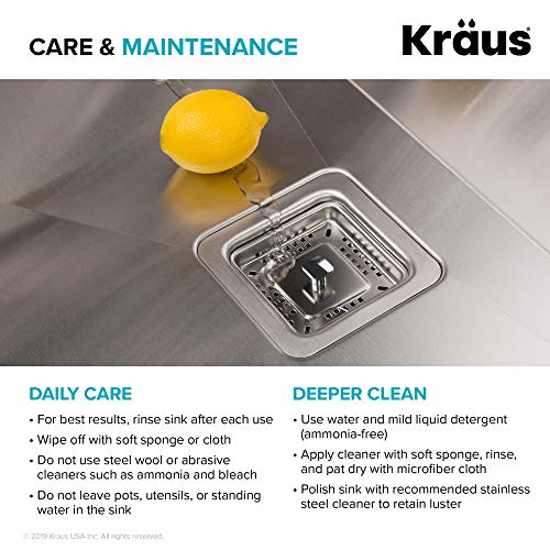 KRAUS Pax 31 1/2-inch 16 Gauge Undermount Single Bowl Stainless Steel Kitchen Sink, KHU32