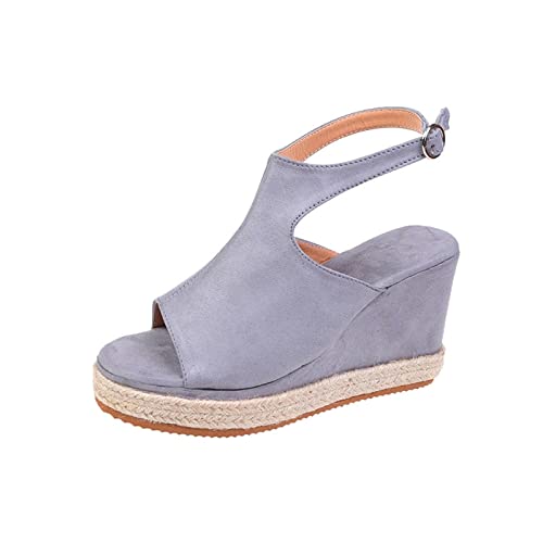 sckarle Wedge Sandal for Women Espadrille Sandals Platform High Heel Ankle Strap Slingback Open Toe Summer Casual Sandals