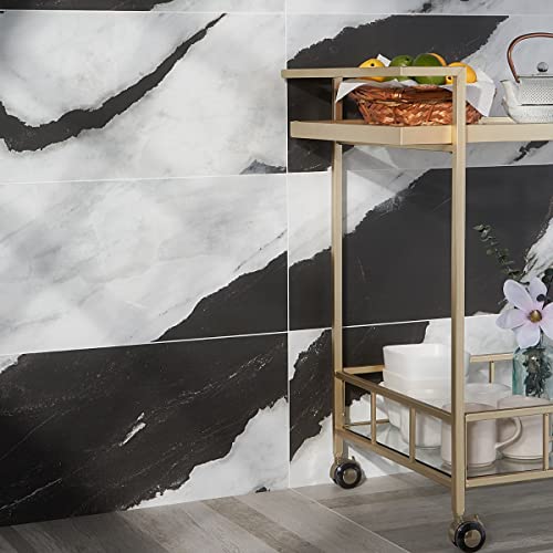 Saroshi Panda White 11.81 in. x 23.62 in. Matte Porcelain Floor and Wall Tile (15.5 Sq. Ft. / Case)