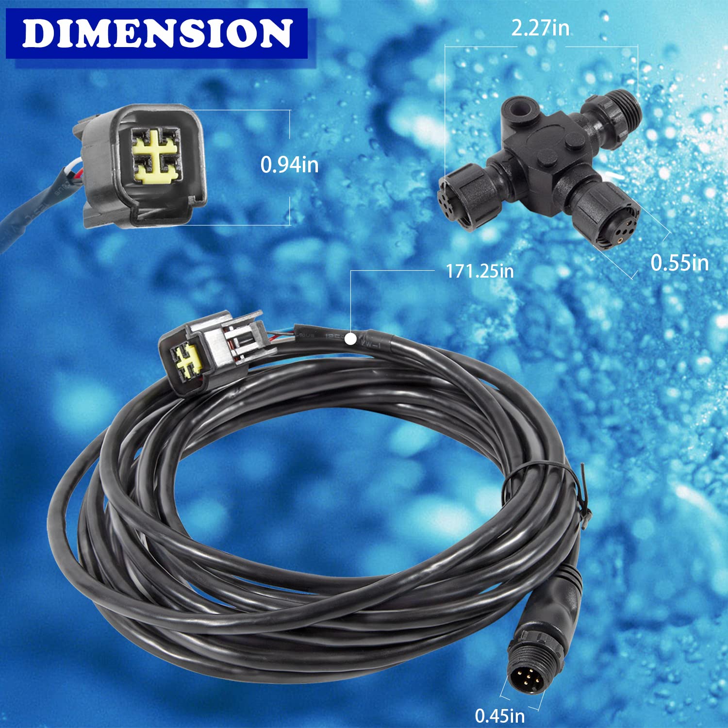 Replace for Yamaha Engine Interface Cable 000-0120-37, 3004.6865 NMEA 2000 Cable Connector and T Connector for Yamaha Outboard 2006-2023(4.5m/15ft)