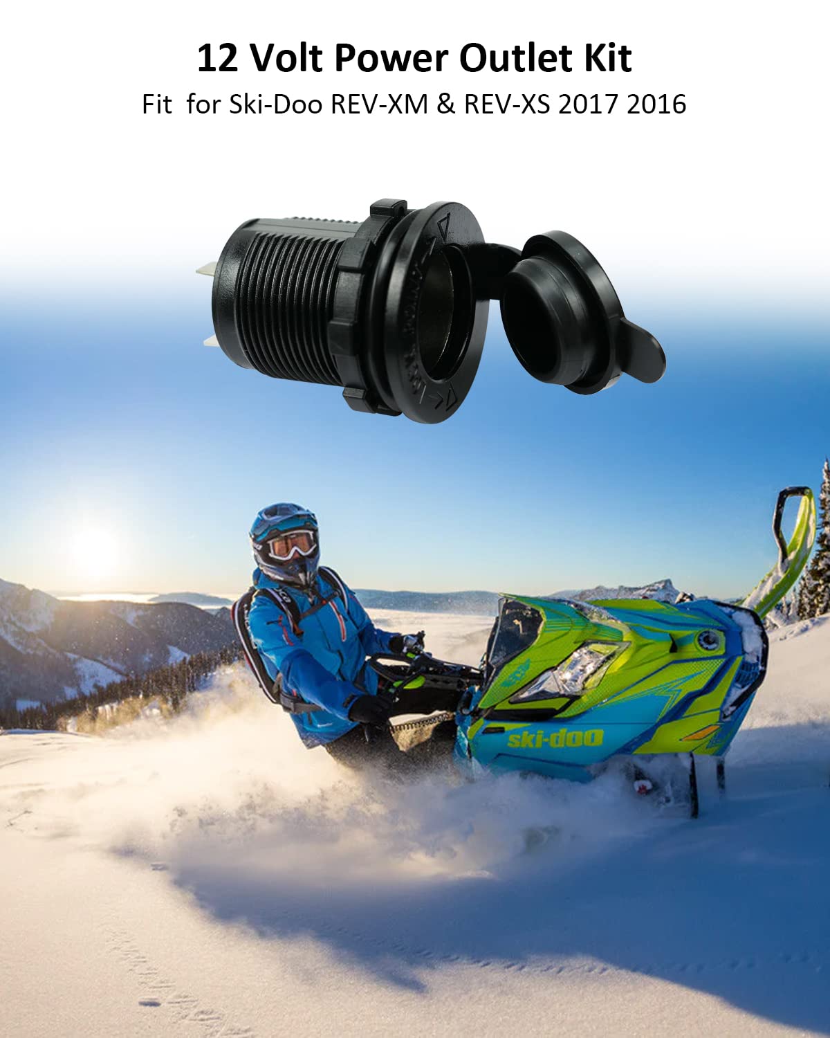 USB Plug with Dual Ports Kit Fit for Ski-Doo REV-XM REV-XS 2017 2016 USB Power Outlet Kit for REV Gen4 Snowmobile Accessories Replace 860200632 12V