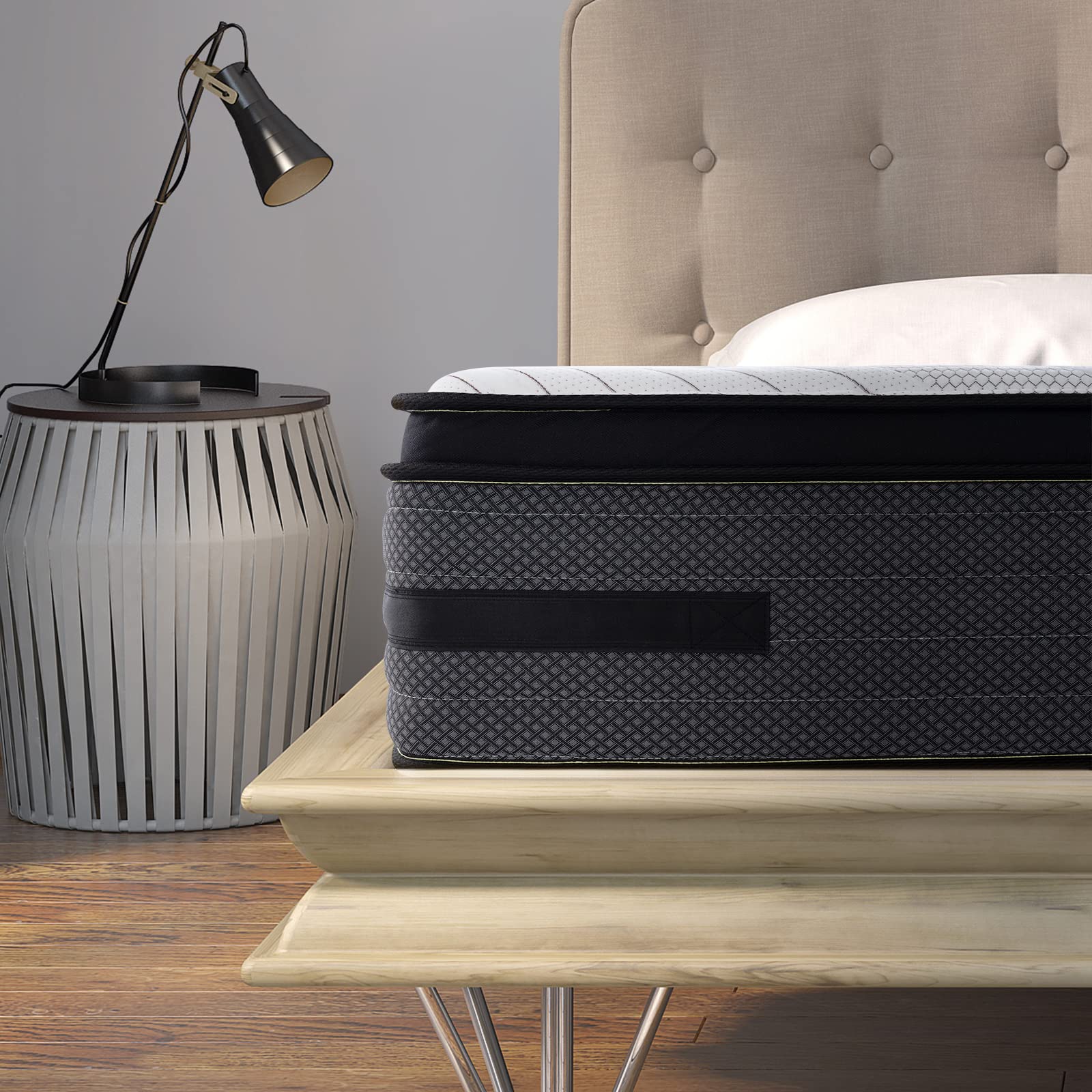 King Mattress, BAENIGHT 13β Hybrid Mattress in a Box with Motion Isolation & Strong Edge Support & Pressure Relief, Individual Pocket Spring and Gel Memory Foam, Medium Feel, Cooler Sleep