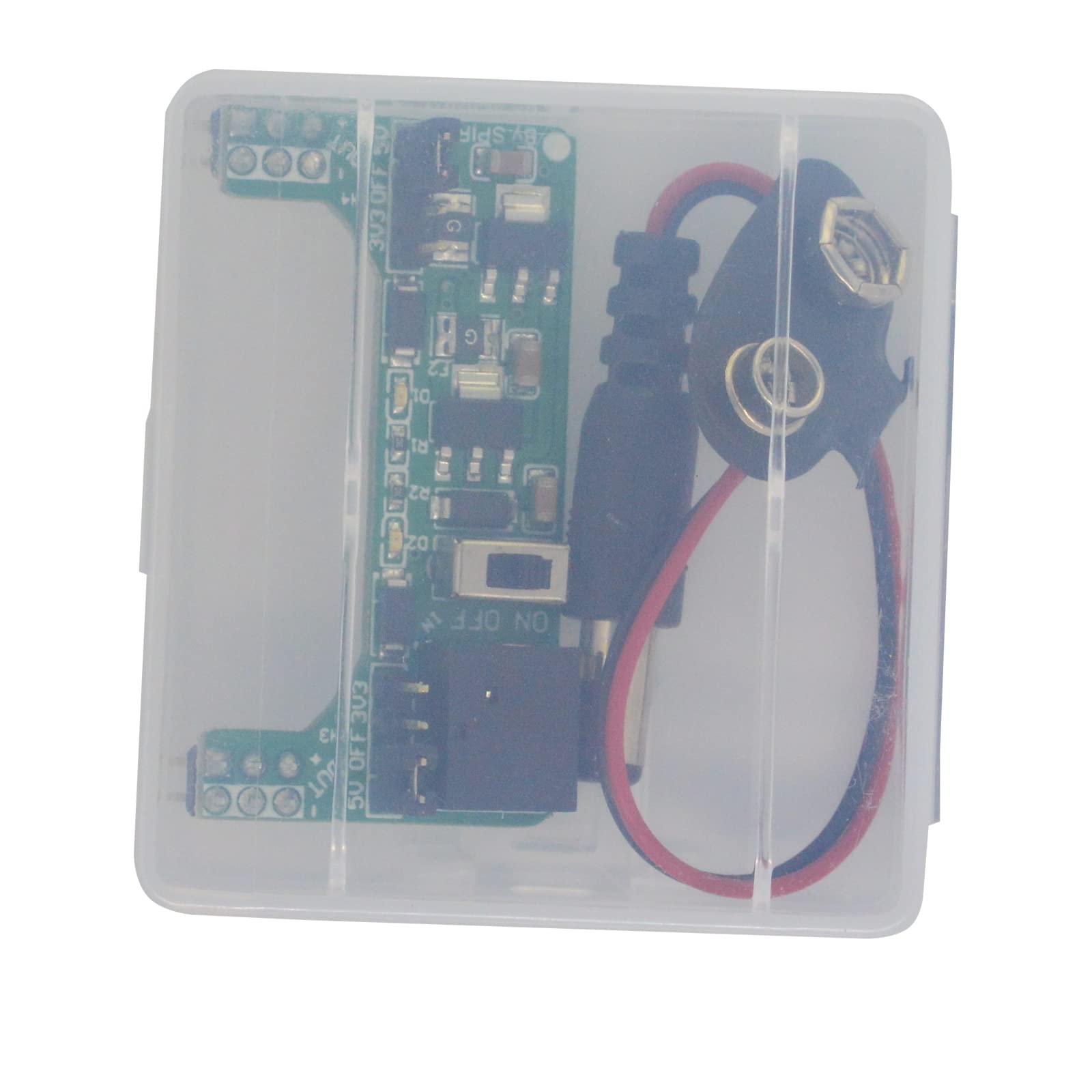 SPIRICH Breadboard Power Supply Module 3.3V/5V Independent Dual Voltage Power Supply Board Module with A Battery Clip Power Cable in A 9V Battery Box…