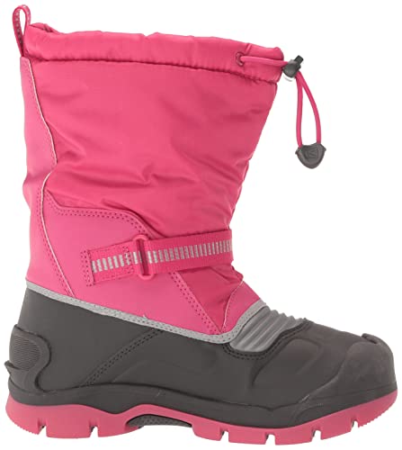 KEEN Snow Troll Insulated Waterproof Pull On Winter Boots, Fuchsia Purple/Silver, 2 US Unisex Big Kid