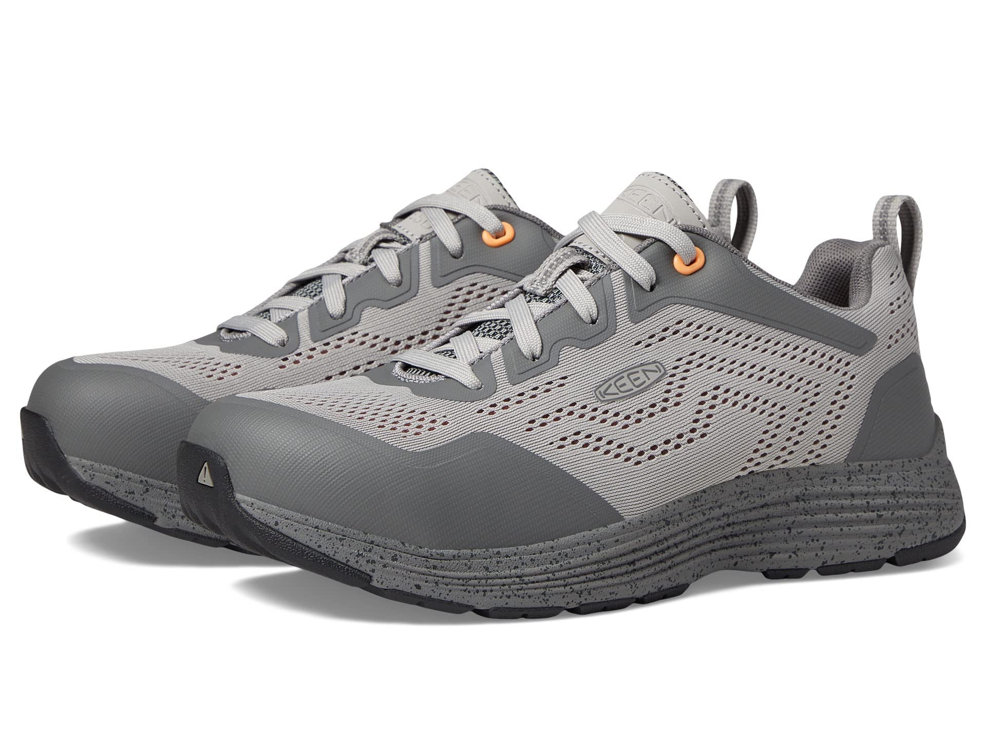 KEEN Utility Women's Sparta 2 Low Height Alloy Toe ESD Industrial Work Shoes, Drizzle/Papaya, 9 Wide