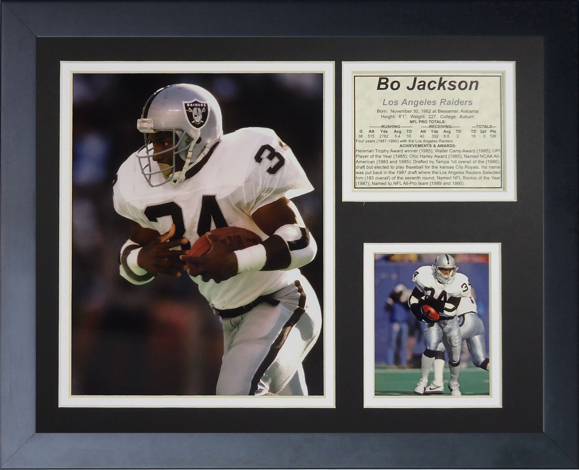 Legends Never Die Bo Jackson Framed Photo Collage, White, 11x14-Inch, (11631U)