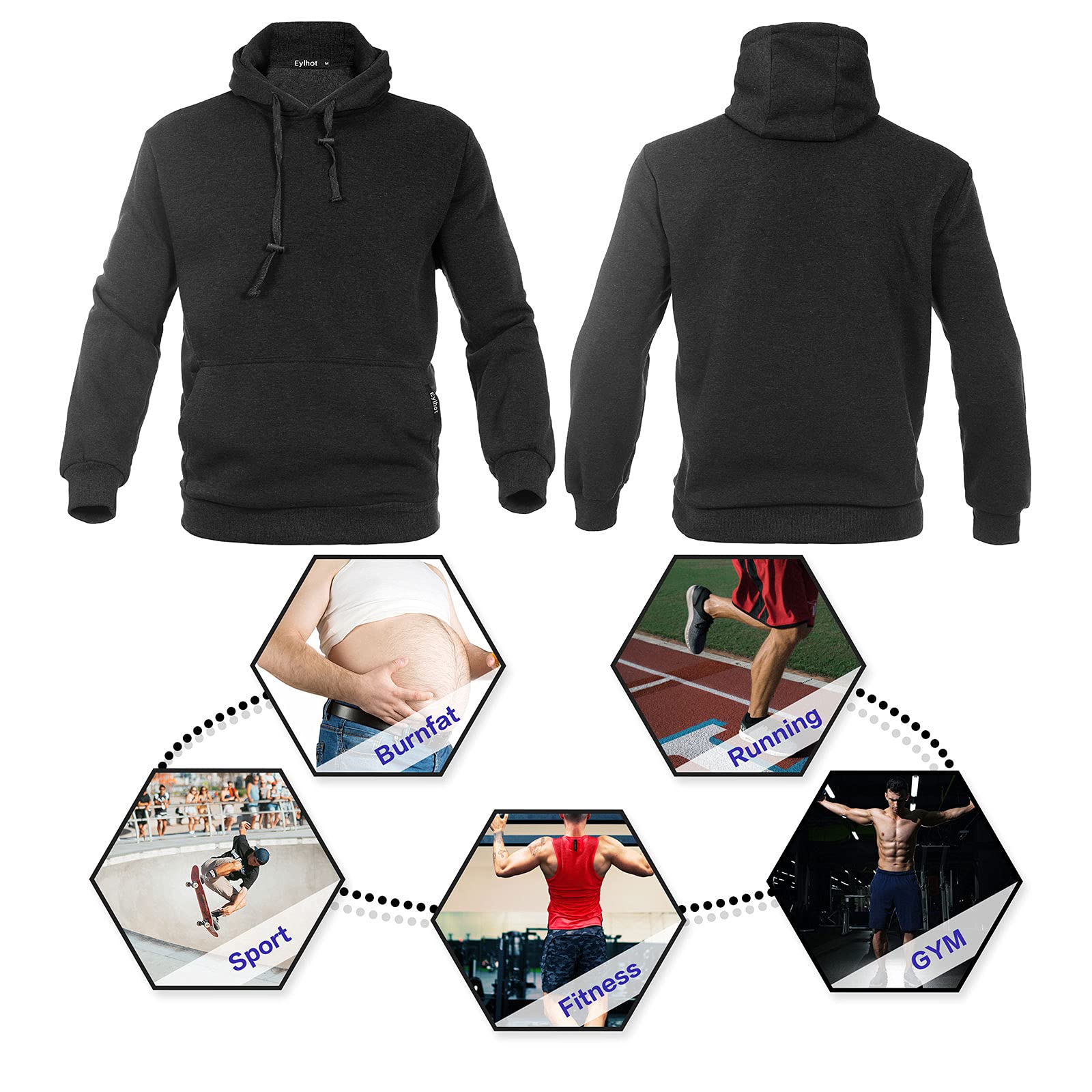Mens Tracksuits Set Athletic Long Sleeve Full Zip Jogging Suit 2 Piece Fleece Hooded Casual Sports Drawstring Sweatsuits for Men(Light Grey,XL)