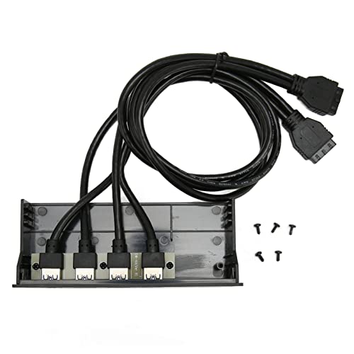 USB3.0 Hub Front Panel, Multifunctional Broad Compatibility USB3.0 Hub Optical Drive Front Panel 19 Pin for 5.25 Inch PC Computer Case