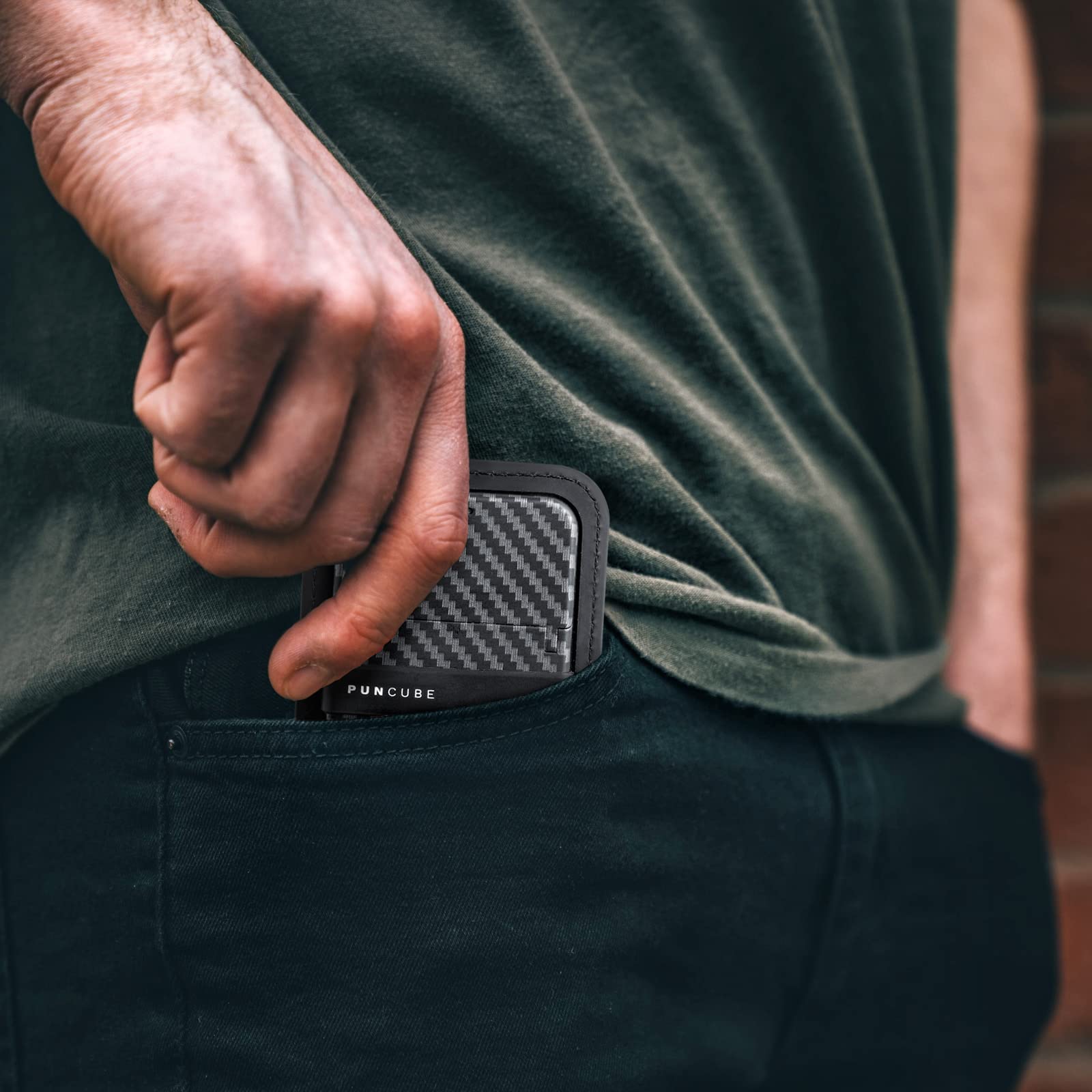 PUNCUBE Men’s Card Holder Wallet,Slim Minimalist Wallet With Key Holder and Phone Stand, Key Wallet, Rfid Blocking Wallet (Dark blue)