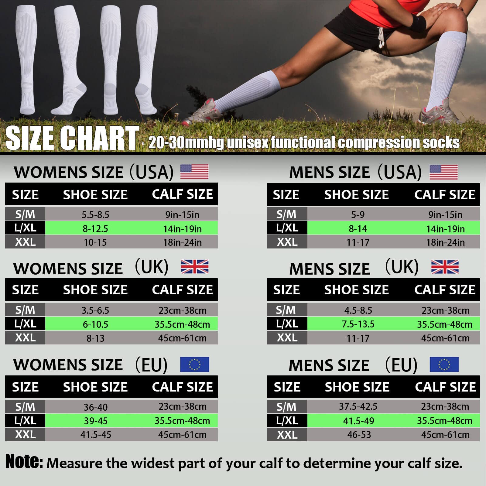 Ponhuu Men & Women Reflective Compression Socks 20-30mmhg - Nursing Compression Socks for Better Blood Flow, Swelling (S/M, Blue)