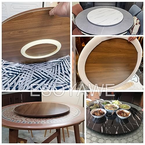 Wooden Lazy Susan Tabletop Service Plate, 360° Rotation Silent Dining Table Round Turntable, Diameter Ø 20 24 28 32 36 39 Inch Large Rotating Tray Rotating Board