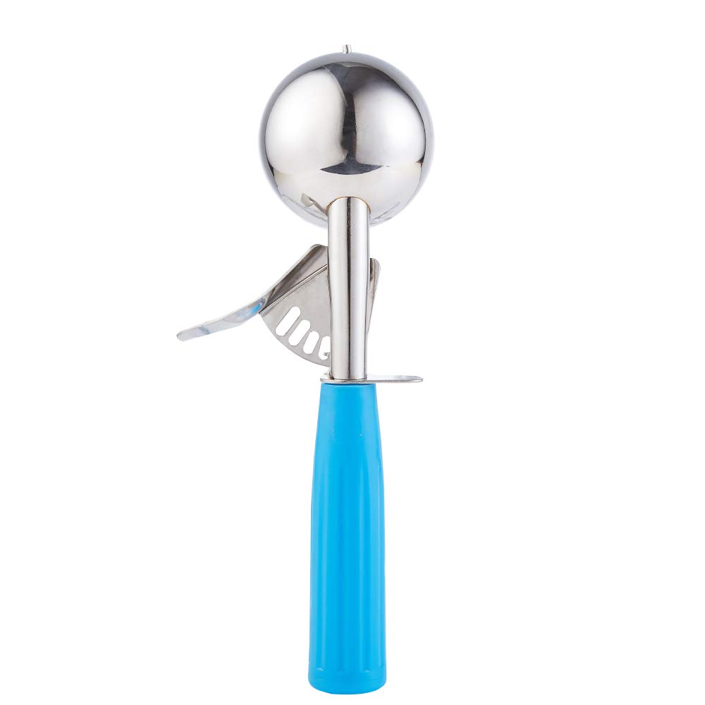 Portion Scoop - #16 (2 oz) - Disher, Cookie Scoop, Food Scoop - Portion Control - 18/8 Stainless Steel, Blue Handle