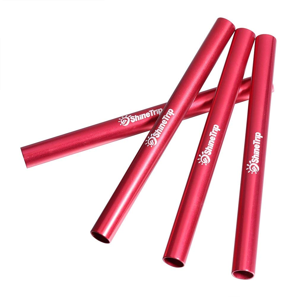 Keep Outdoor 6Pcs Replacement Tent Pole Repair Splint Tube Kit for Diameter 7.9-8.5mm (Red-6 Pack)