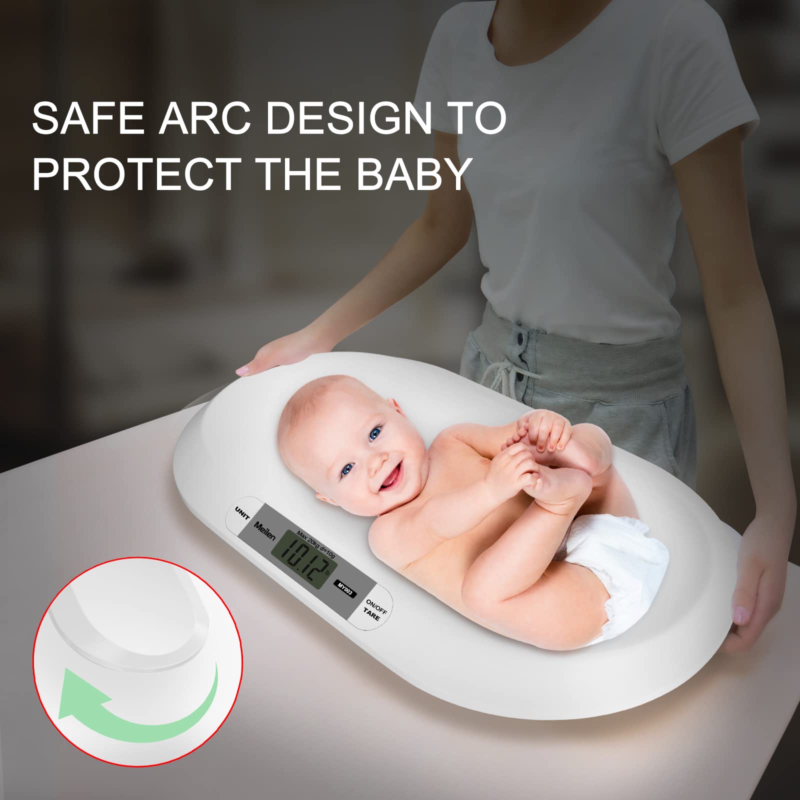 Meilen Pet Scale,Multi-Function Baby Scale 20kg 3units lb/kg/st for Baby Weight Toddler Health Infant Scale ABS Safety Material