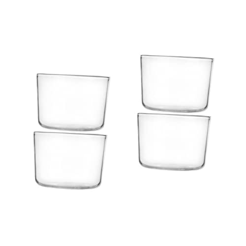 Zerodeko 4 Pcs Glass Pudding Cup Fruit Container Ice Cream Containers Trifle Bowl Glass Small Glass Bowls Trifle Cups Clear Cups Glass Glass Ice Cream Cup Yogurt Mug Mousse Cake Cup Mini