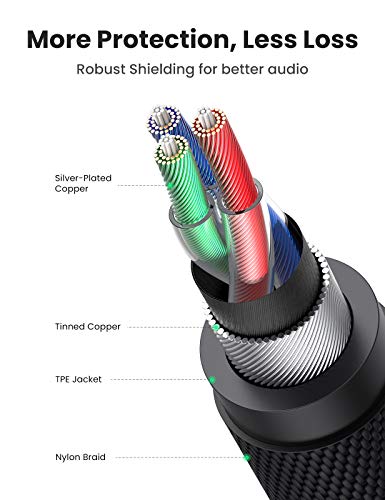 UGREEN 6FT 3.5mm Audio Cable Braided 4-Pole Aux Cord Bundle with Lightning to 3.5mm Adapter Apple MFi Certified Headphone Adapter for iPhone