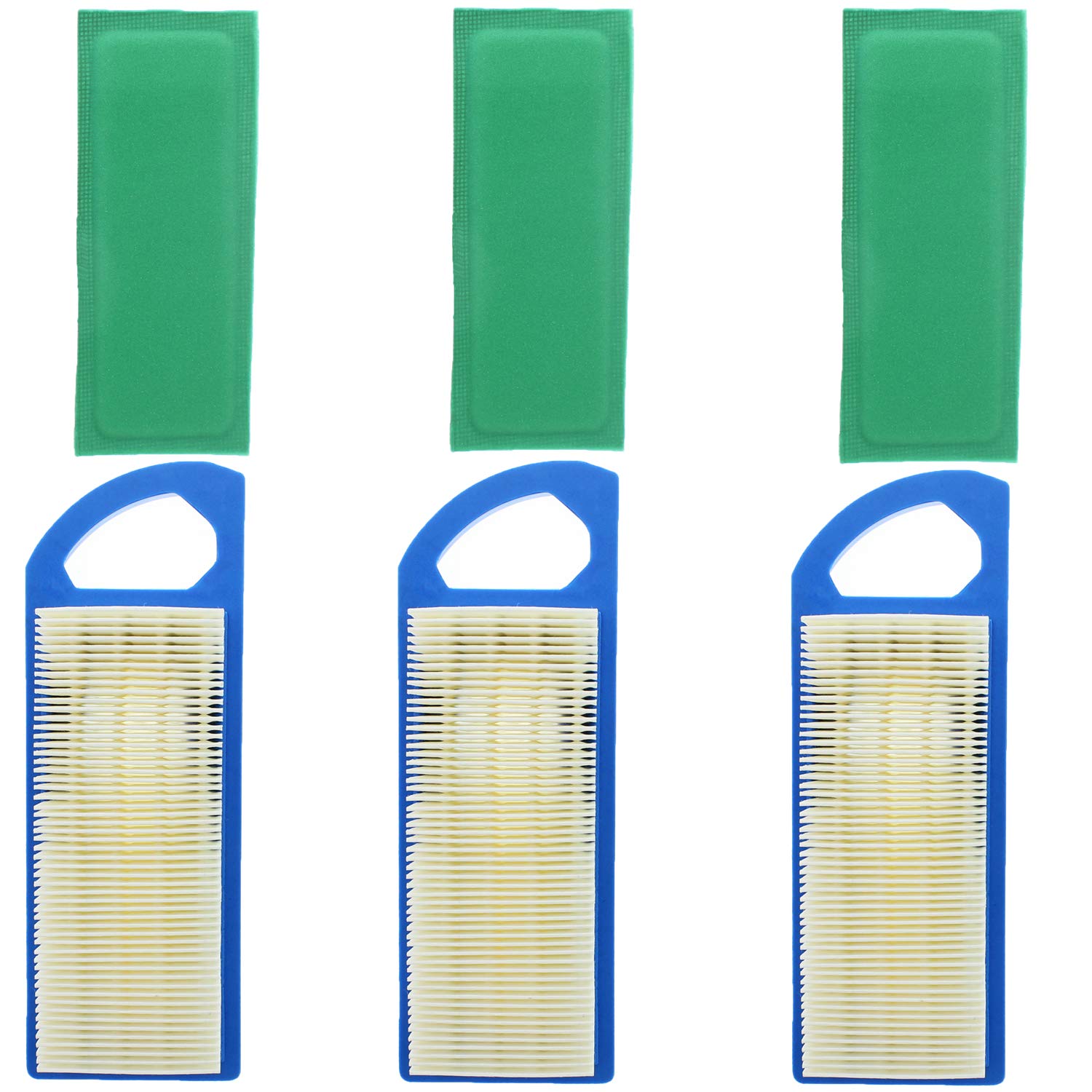 QAZAKY 3Pcs Filter Compatible with 697153 698083 795115 286H77-0121 31G777 31H777 31P677 OHV AVS Engine Lawn Mower Tractor Craftsman 33425 Sunbelt B1AF211 ENGINE_AIR_FILTER