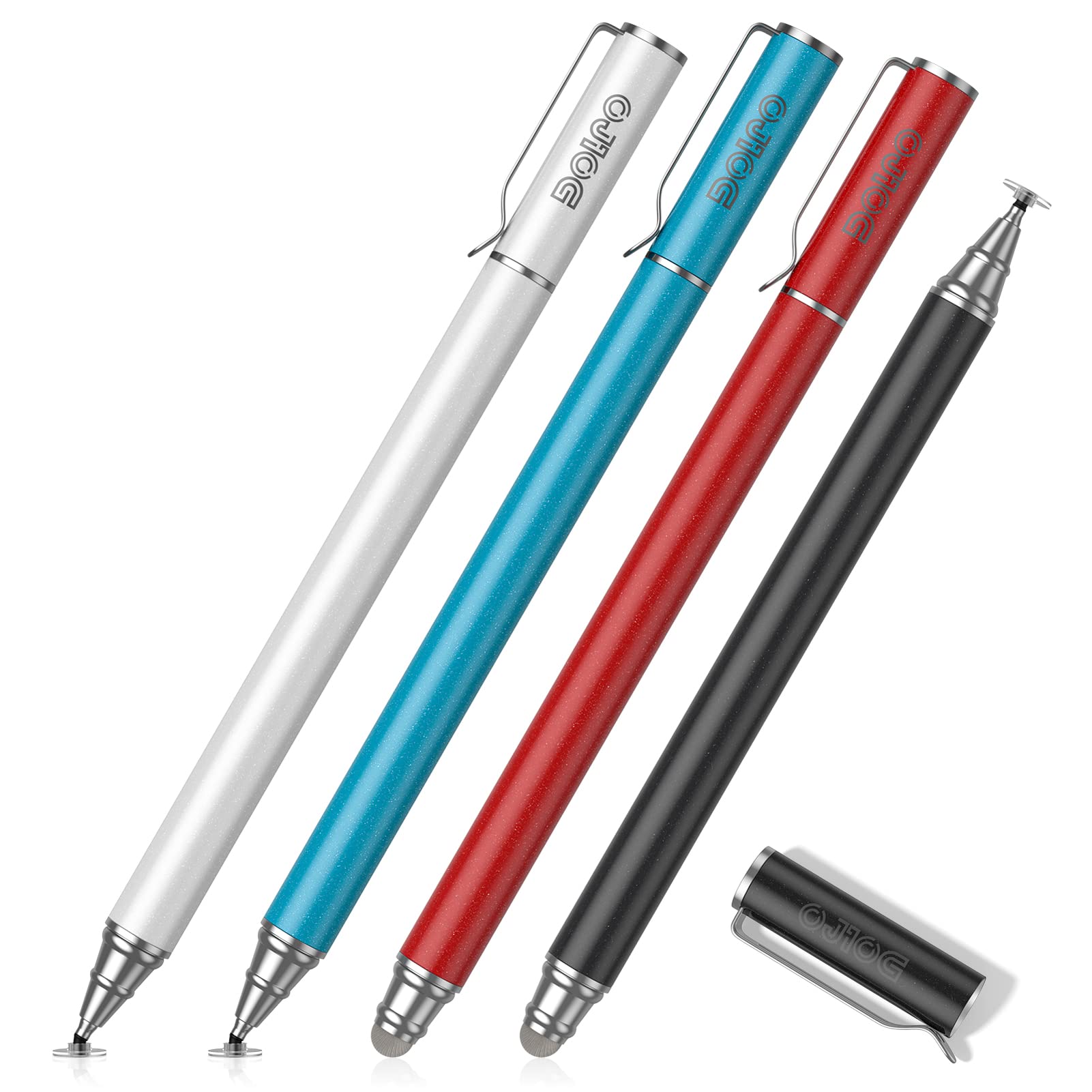 Stylus Pen for iPad (4 Pcs), Universal 2 in 1 Stylus Pens for Touch Screens iPad Pencil Compatible with Apple/iPhone/iPad/Pro/Air/Android/Tablet All Capacitive Touch Screens