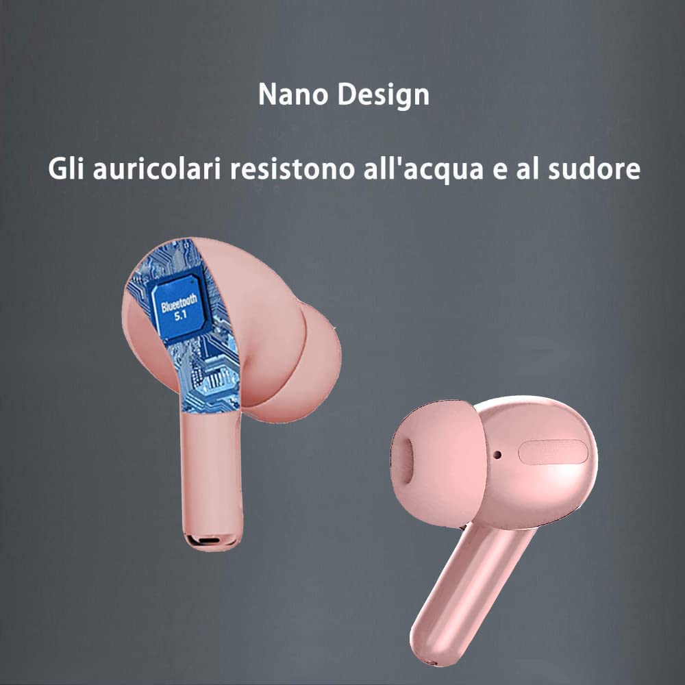 Wireless Bluetooth Earbuds, True Wireless Stereo Headsets in-Ear, 30H Playtime & Wireless Charging Case, Built-in Mic Earphones Premium Sound, Touch Control, IPX5 Waterproof Sport Headphones
