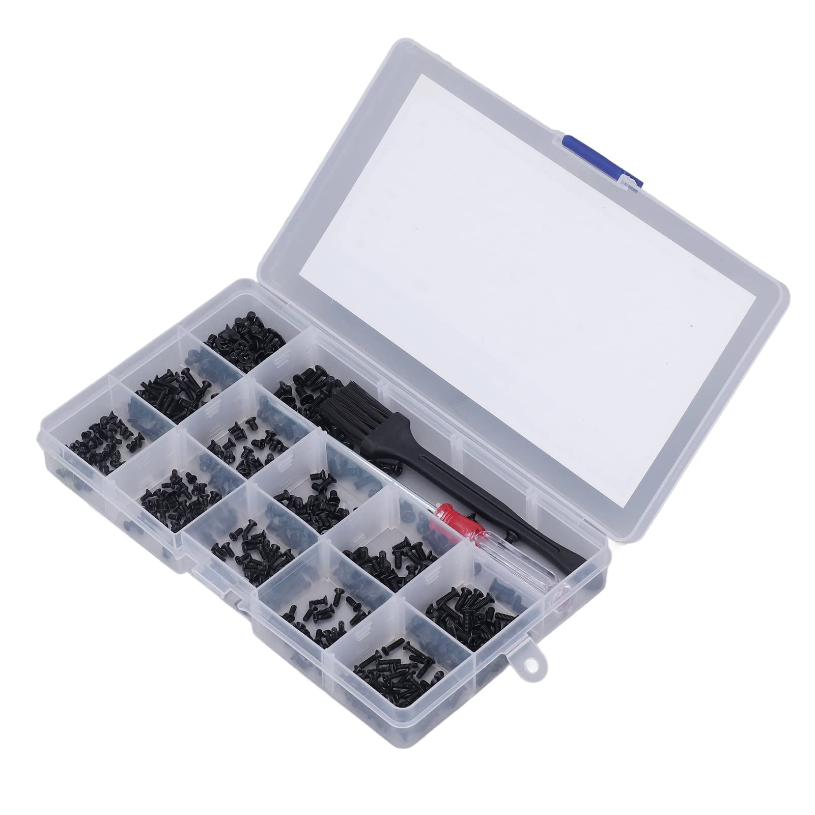 Screw, 600Pcs Laptop Computer Replacement Screws Assortment Kit Black Flat Head Carbon Steel M2 M2.5 M3 with Brush Screwdriver Tool, Computer Screws