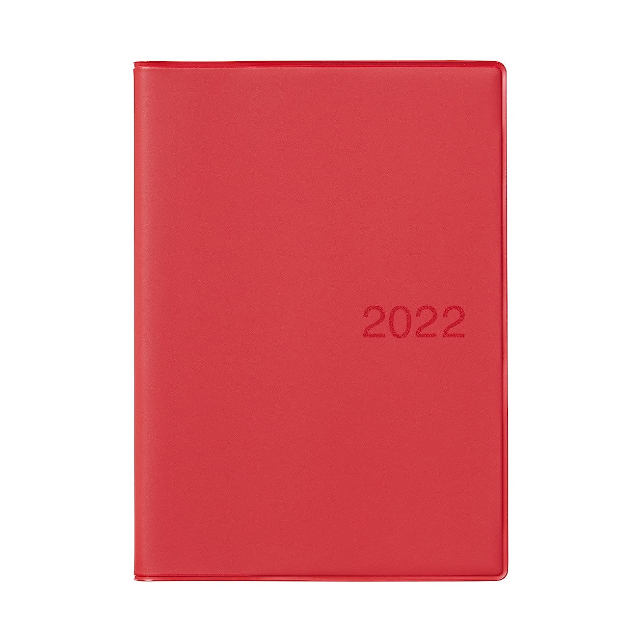 MUJI Monthly/Weekly Schedule Book 2022 A6 Size Red Beginning December 2021 Polyvinyl Chloride Cover Planner Scheduler