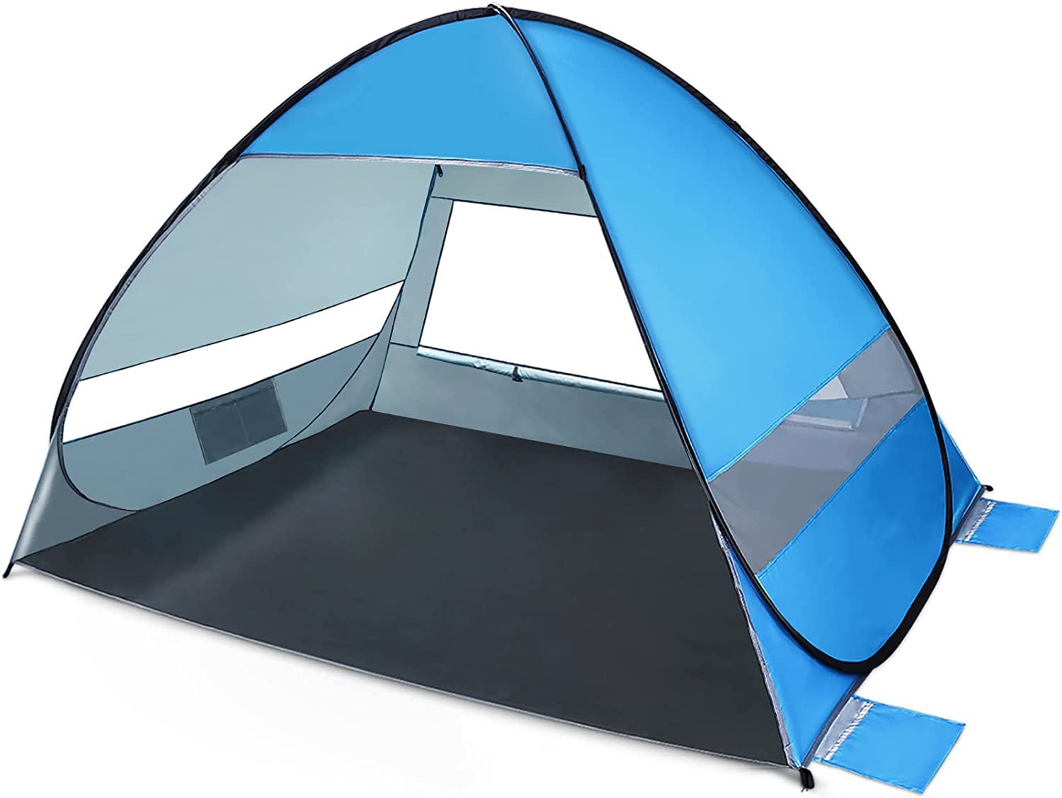 Pop Up Beach Tent for 4 Person Easy Setup and Portable Beach Shade Sun Shelter Canopy with UPF 50+ UV Protection for Family Size