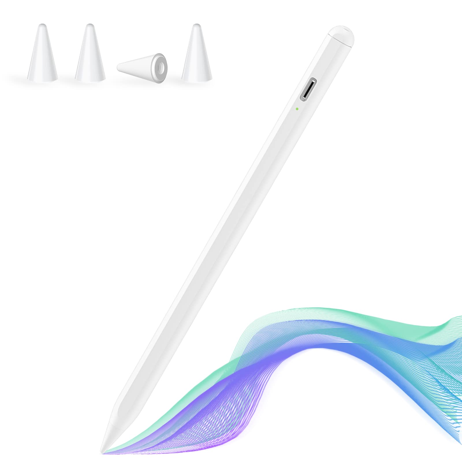 Stylus Pen for iPad, Apple Pencil with Palm Rejection, Compatible with (2018-2022) Apple iPad Pro (11/12.9 Inch), iPad Air 3rd/4th Gen, iPad 6/7/8th Gen, iPad Mini 5th Gen, for Precise Writing/Drawing