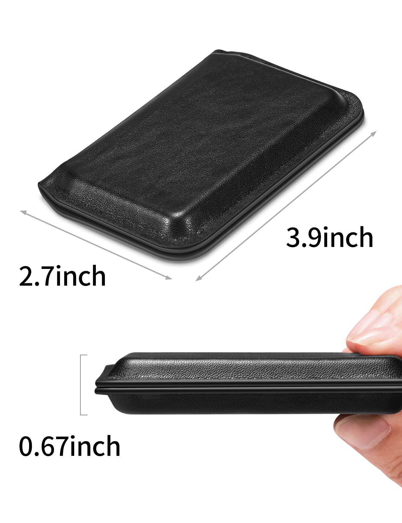 NEW-BRING Slim Sleeve Wallet for Men, Magnetic Close, Credit Card Holder Case, Slim Bifold Leather Wallet, RFID Blocking Minimalist Wallet for Men - Black
