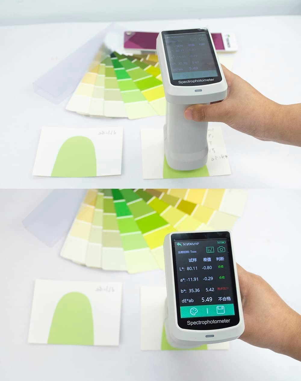 YFYIQI Spectrocolorimeter D/8 SCI Spectrophotometer Color Meter Color Difference Tester Analyzer with Single Aperture Φ11mm Illumination Aperture Repeatability ≤0.04 Accuracy 0.01 Auto Calibration