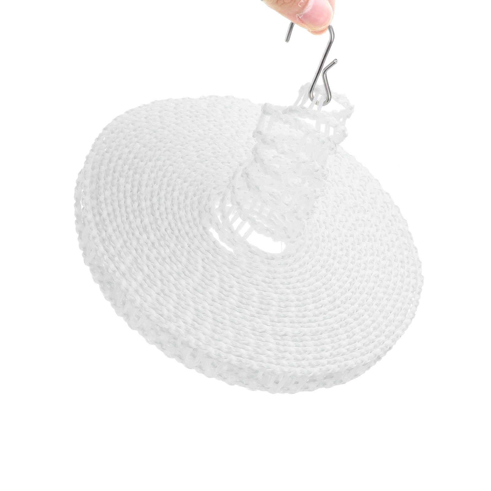uxcell Windproof Clothesline, 10M 33ft Plastic Non-Slip Clothes Drying Rope Portable Travel Clothesline for Courtyard Outdoor Laundry Camping, White