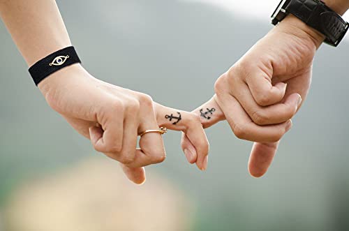NEWIND Evil Eye Bracelets Woven Friendship Wrap Bracelets Couples Adjustable Braided Bracelets (Black)