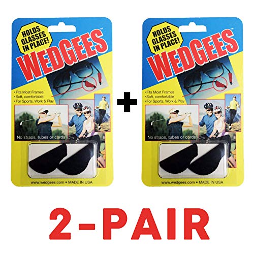 Wedgees 2-Pair Eyeglass Retainers and Eyewear Holders (Black Sport)
