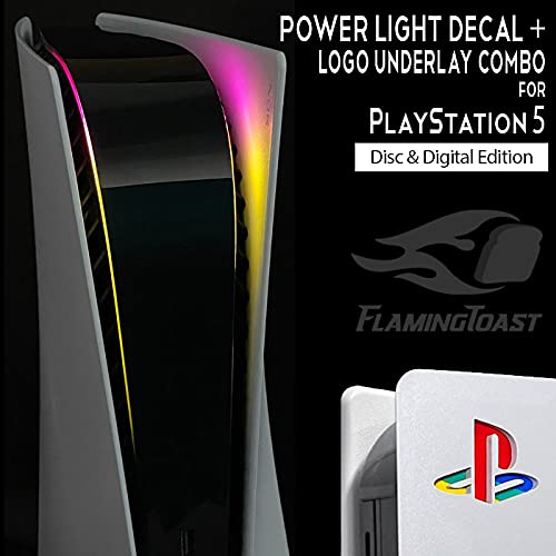 Power Light Decal and Underlay Sticker Combo for PS5 Playstation 5 (Pink/Yellow)