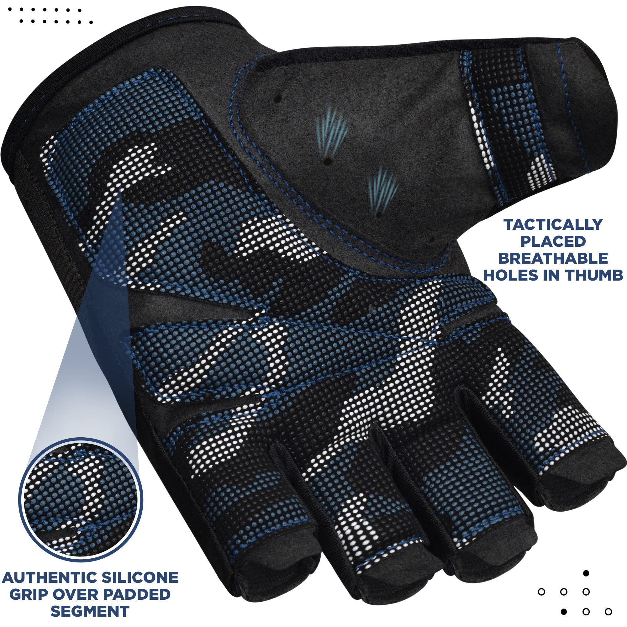 RDX Weight Lifting Gloves, Additional Stretchable Long Wrist Support, Full Palm Grip, Men Women Fitness HIIT Workout, Bodybuilding Powerlifting Strength Training Cycling Exercise Home Gym Equipment