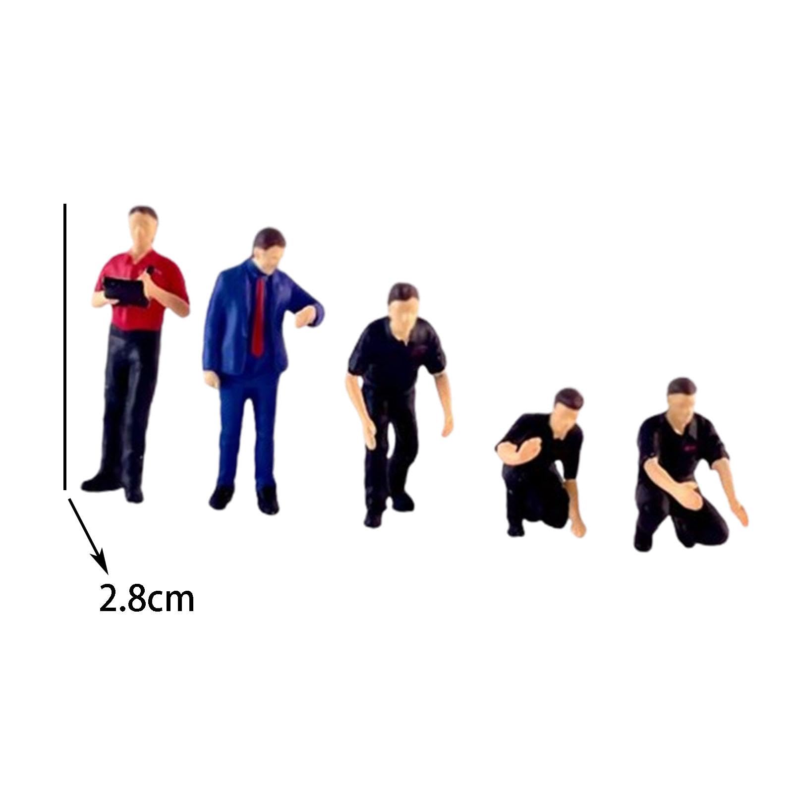 Yiju 5X 1/64 Scale Diorama Figures Miniature Layout Painted Street People Model for DIY Projects Model Trains Desktop Ornament, Style C