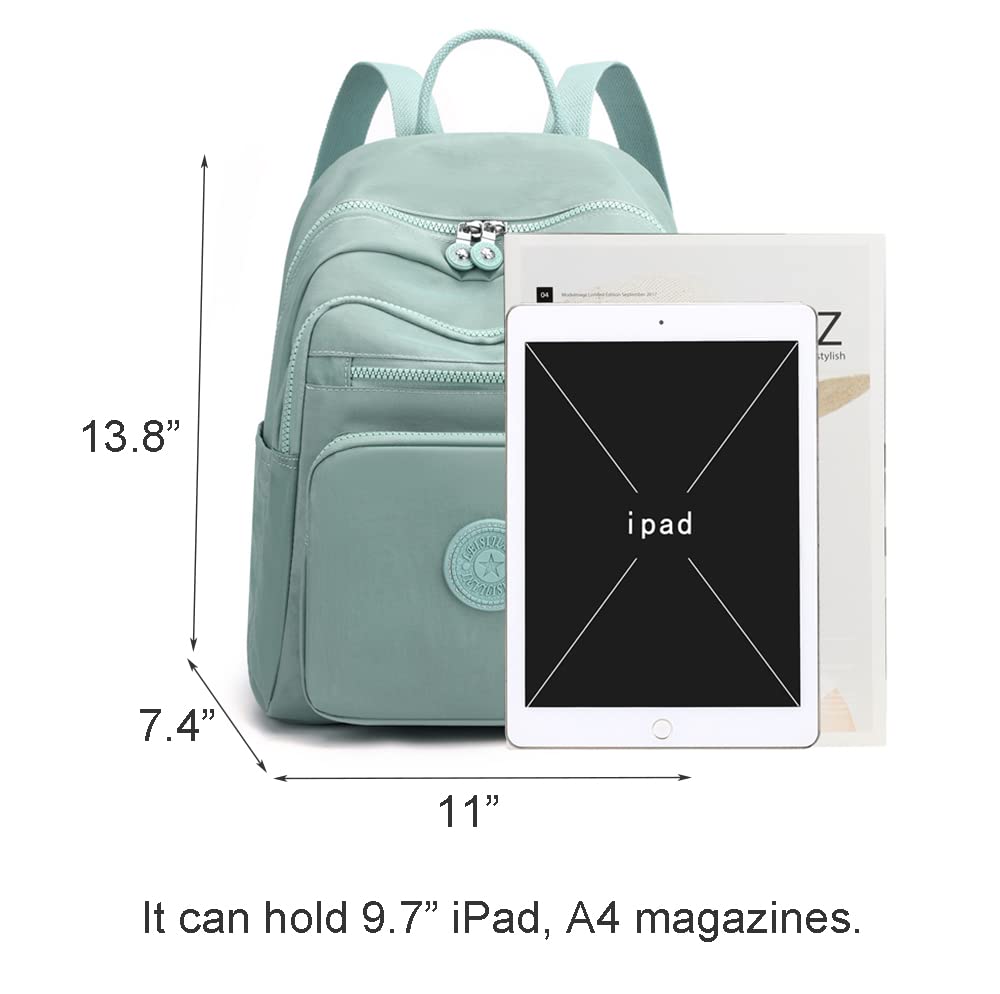 Momoty Small Nylon Backpack Purse for Women Casual Daypack Mini Travel Bag Shoulder Bag for Work with Tablet Compartment
