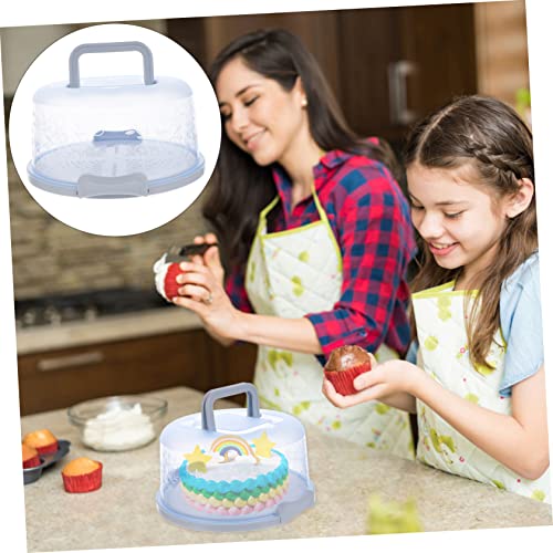KICHOUSE 1pc Cake Box Handy Cupcake Holder Sweet Creations Cake Carrier Dome Cake Stand Circle Clear Container with Lid Covers Taker To Rotate Egg Protection Cap Pp Polypropylene