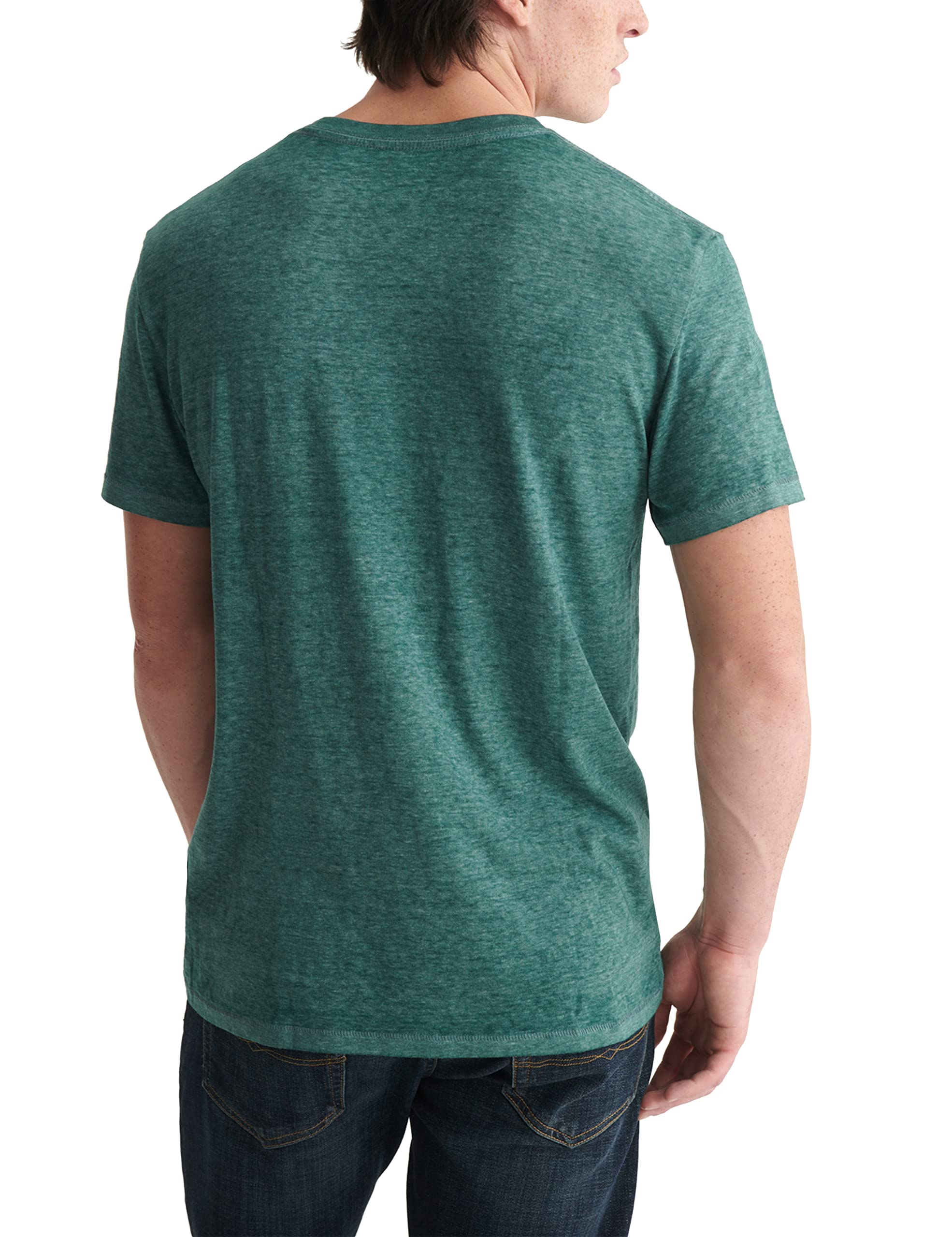 Lucky Brand Men's Venice Burnout V-Neck Tee Shirt, June Bug, Large